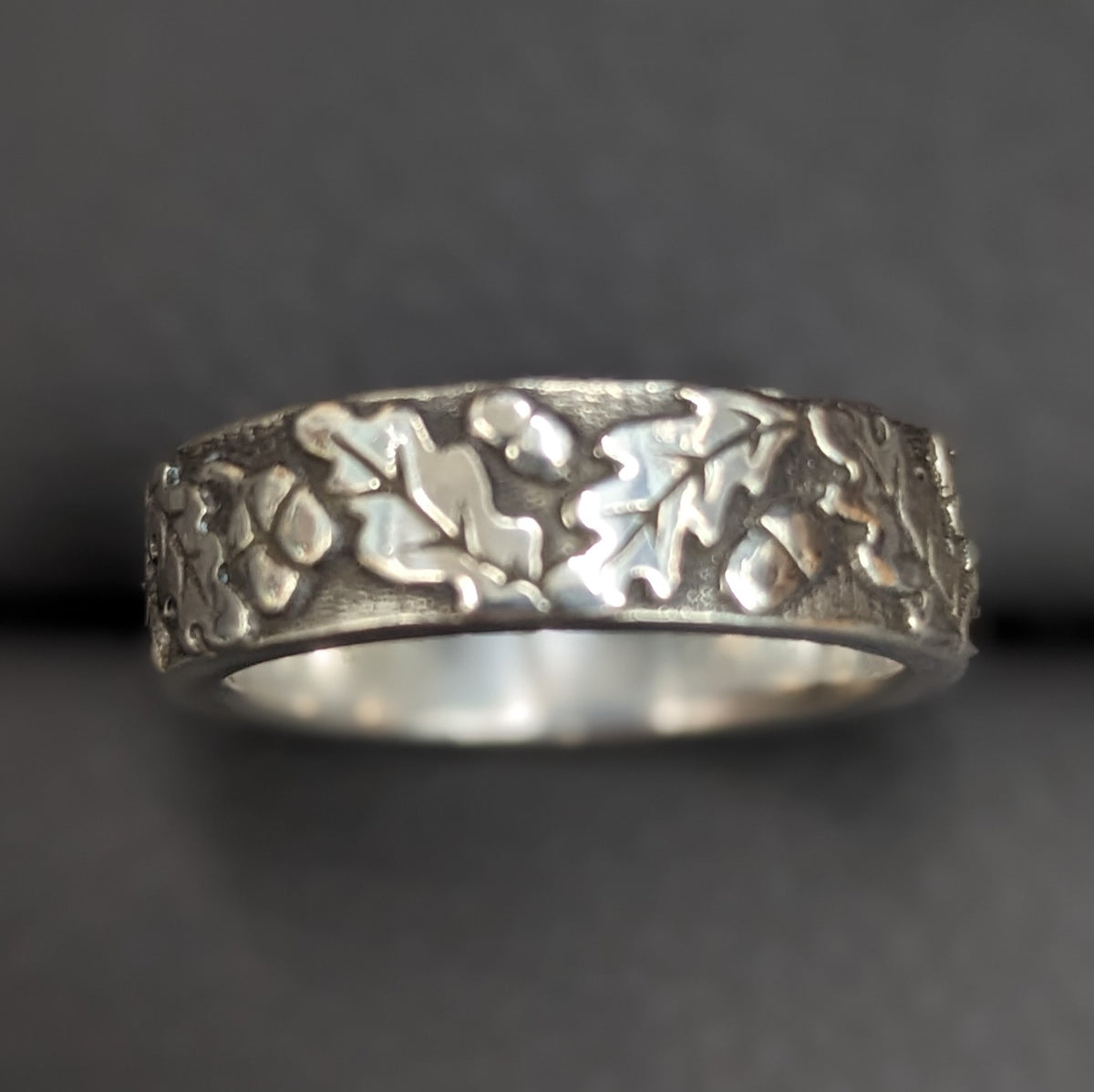Oak and Acorn Ring , Sterling Silver